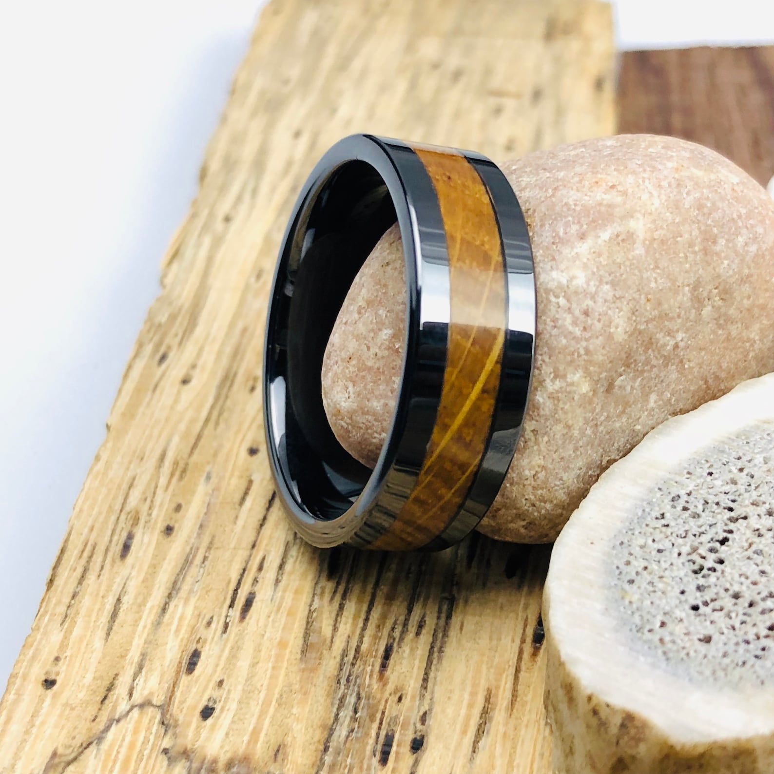 Whiskey Barrel Ring Tennessee Whisky Wood Black Ceramic - Etsy