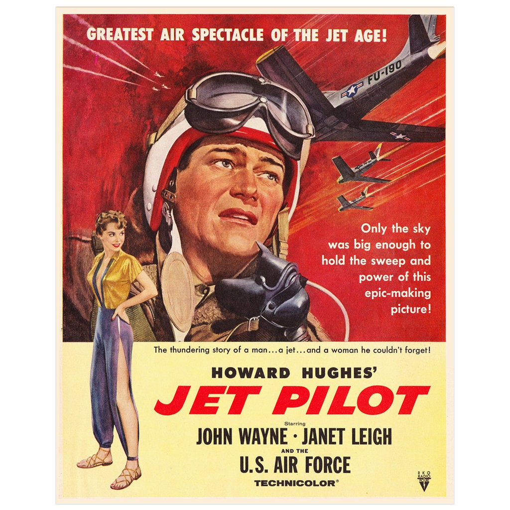 Jet Pilot Movie Poster / 1957 John Wayne Janet Leigh Air Force Print ...