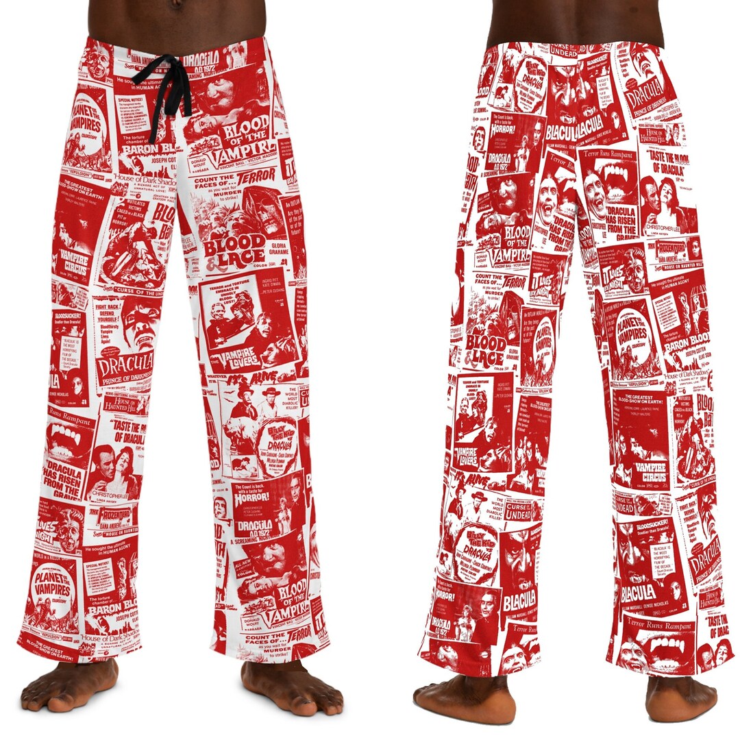 Vampire Movie Lounge Pants Pajamas / Horror Movie Ads Men's Casual ...