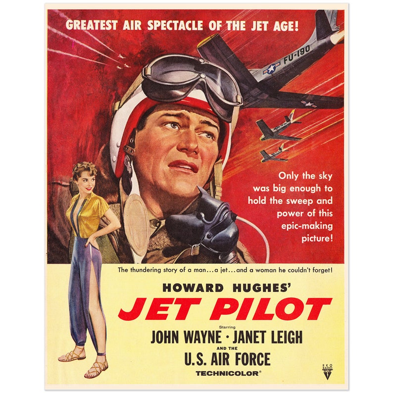 Jet Pilot Movie Poster / 1957 John Wayne Janet Leigh Air Force - Etsy ...