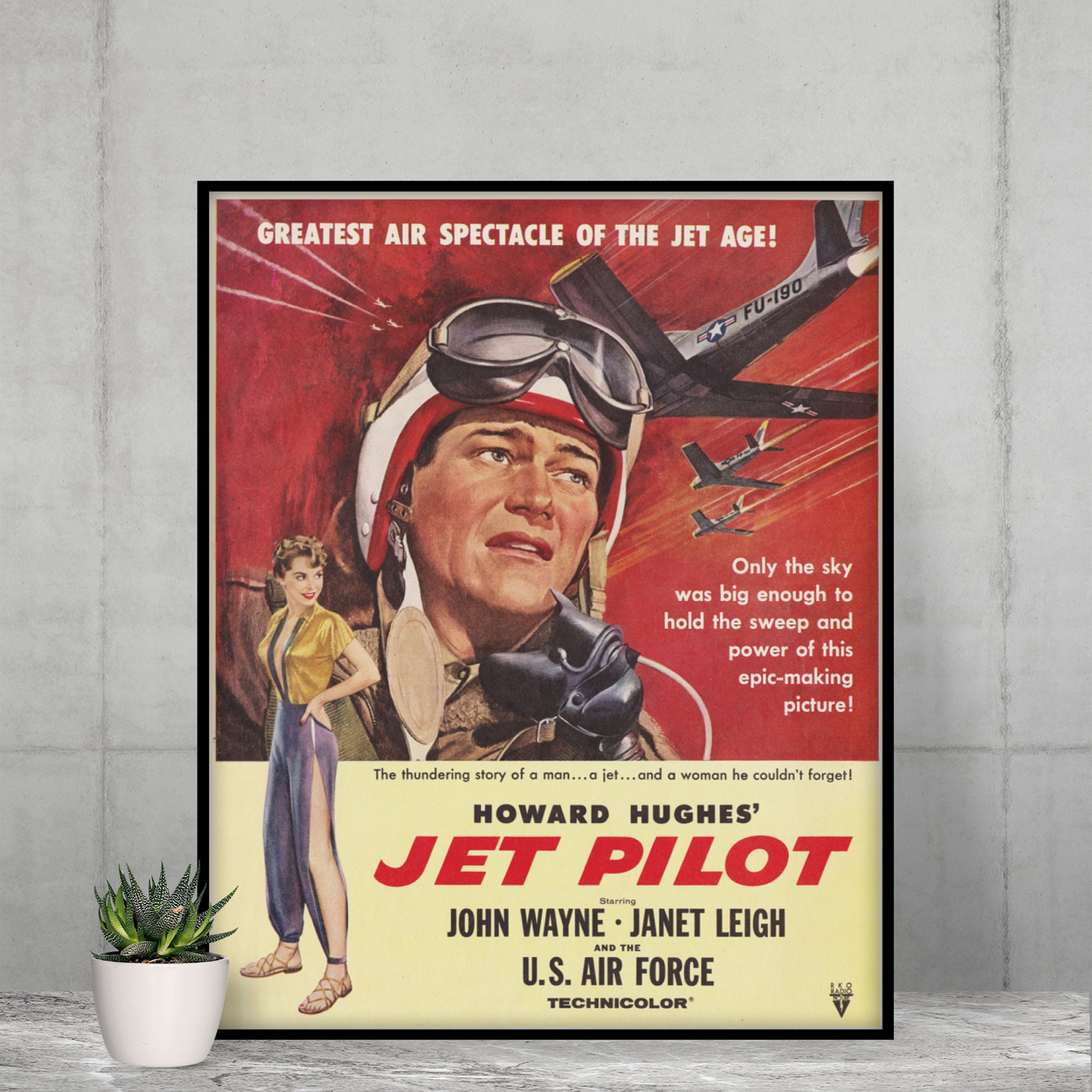 Jet Pilot Movie Poster / 1957 John Wayne Janet Leigh Air Force Print ...