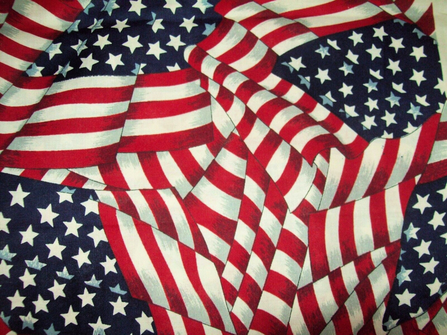 Cranston Print Works Vintage Wavy American Flag Print Fabric-bty-oop - Etsy