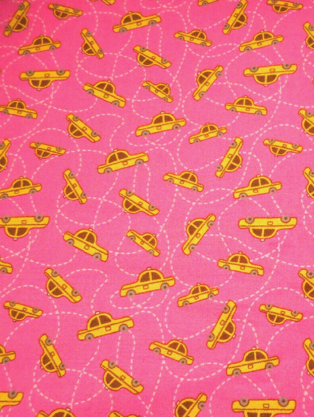 Timeless Treasures the Pixie Pops Pink Taxi Cab Fabric - OOP - Etsy