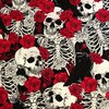 Fabric With Skulls - Etsy
