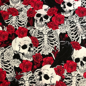 Fabric With Skulls - Etsy
