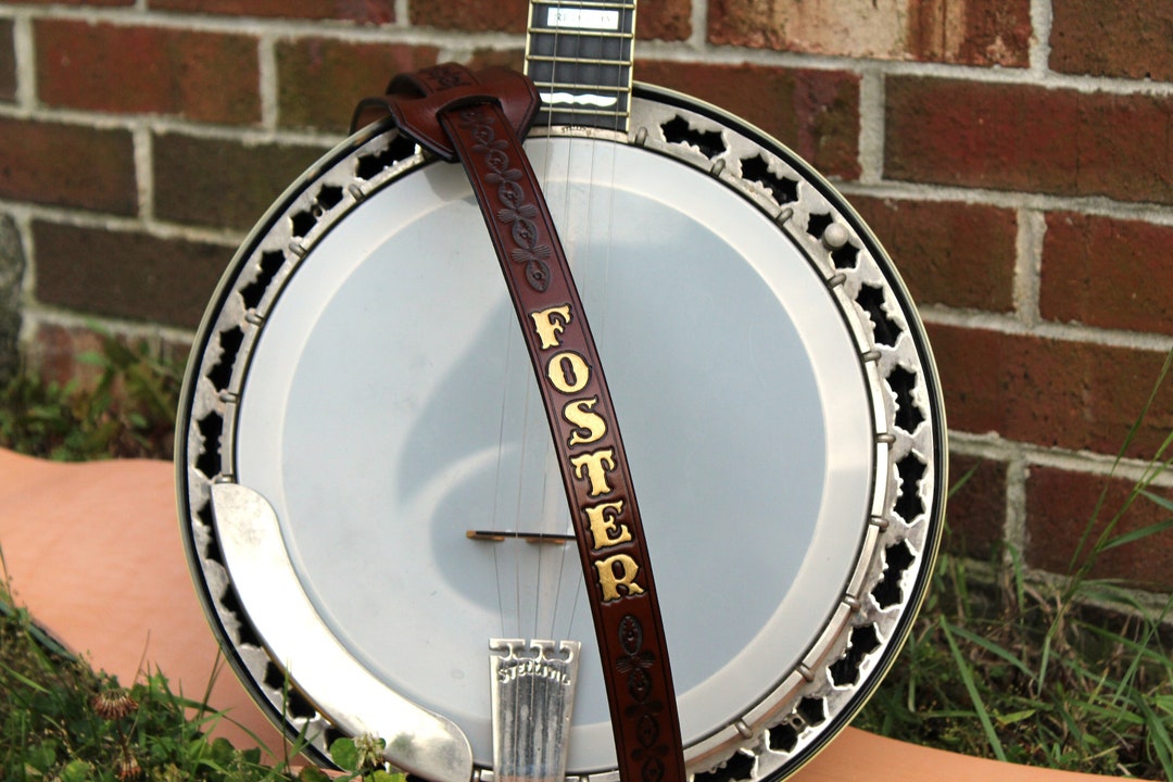 Custom Leather Banjo Strap, Banjo Strap with Shoulder Pad, Handmade ...