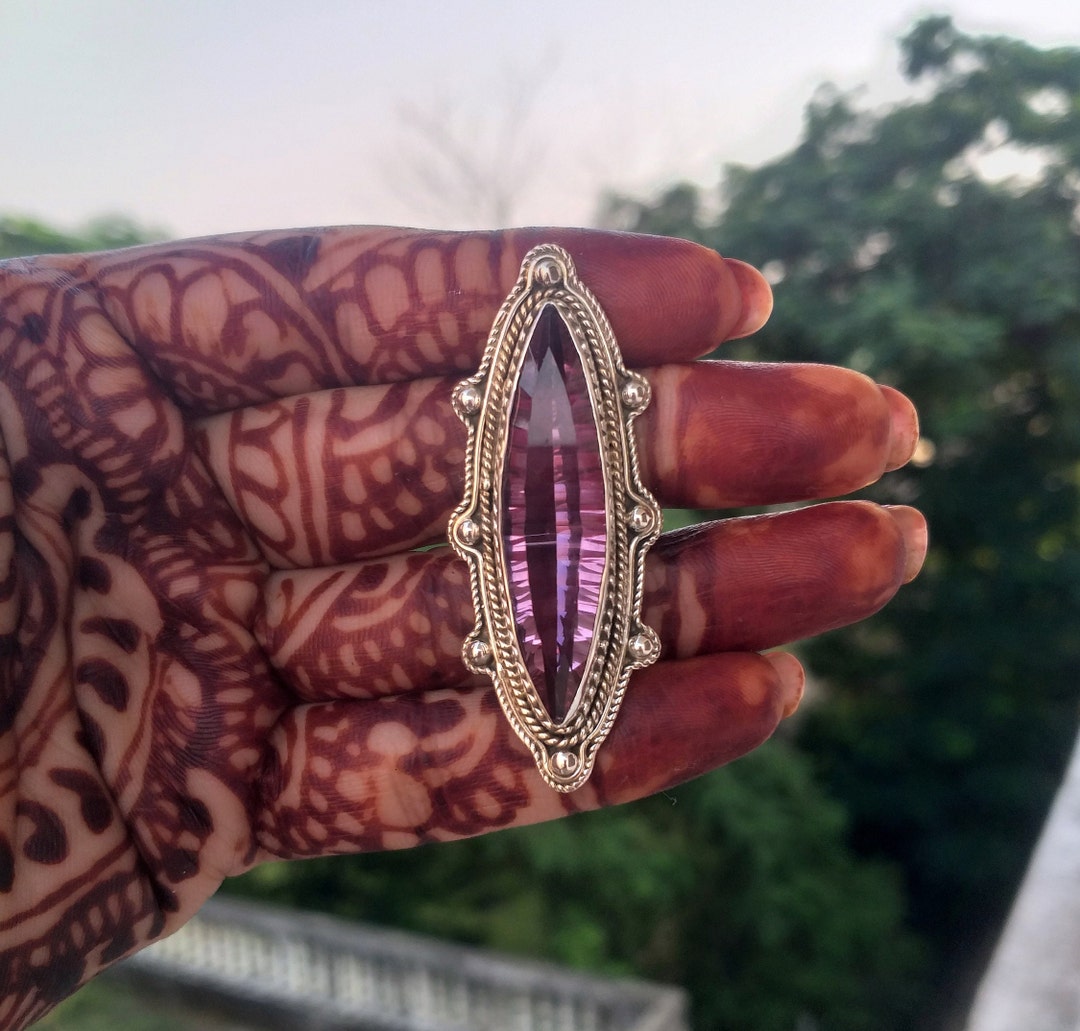 Alexandrite Ring, Color Changing Stone Ring, 925 Sterling Silver Ring ...