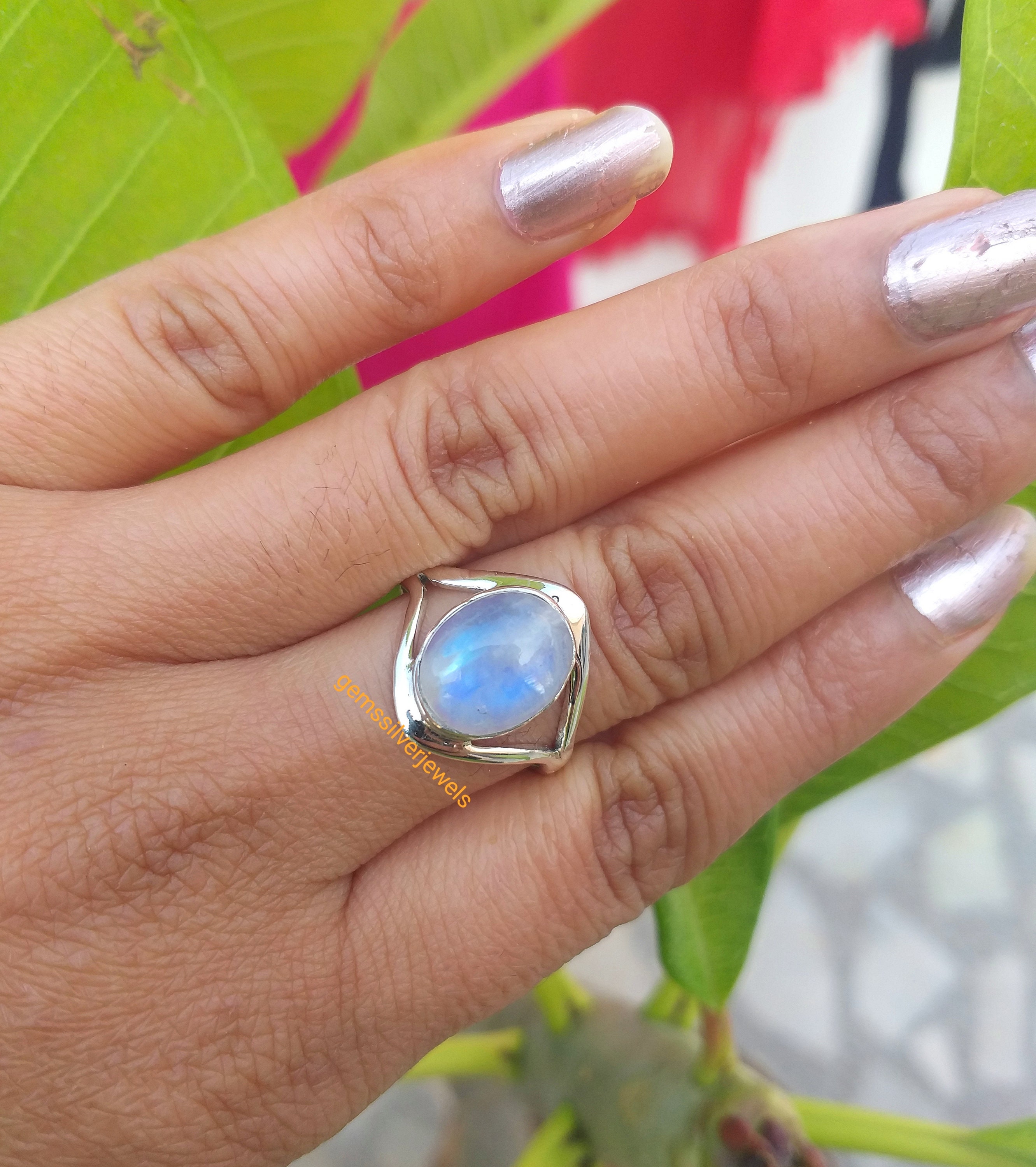 Moonstone Ring 925 Sterling Silver Natural Moonstone Ring | Etsy