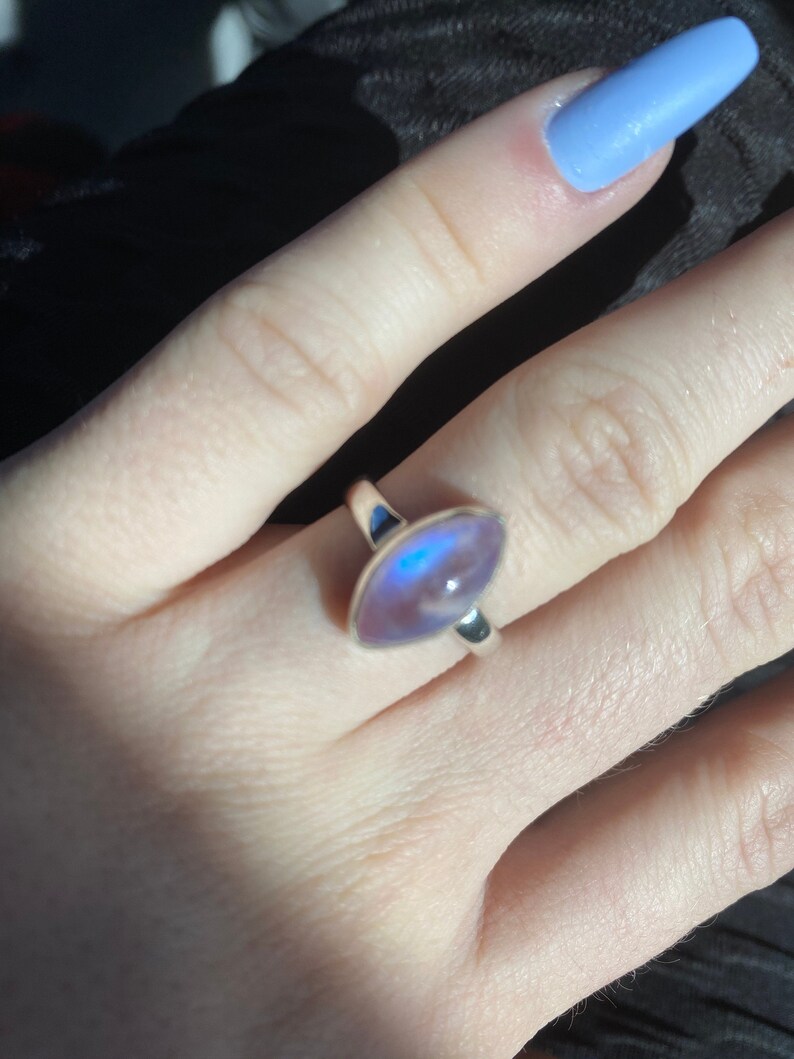 Natural Moonstone Ring 92.5% Silver Ring Pink Moonstone - Etsy