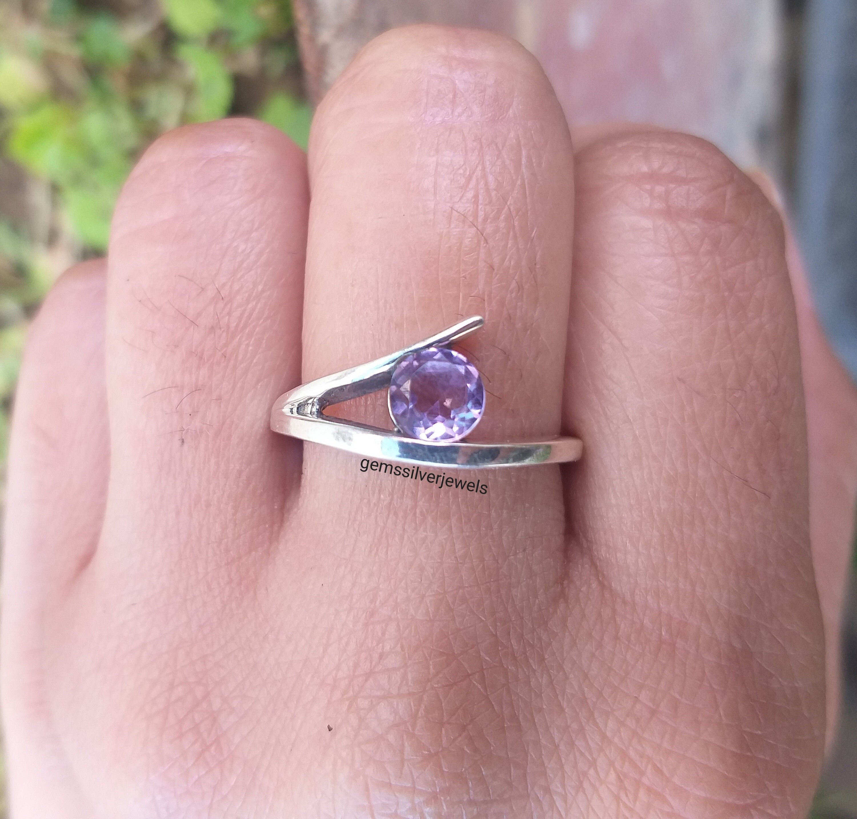 Amethyst Ring 92.5% Silver Ring February Birthstone Ring | Etsy