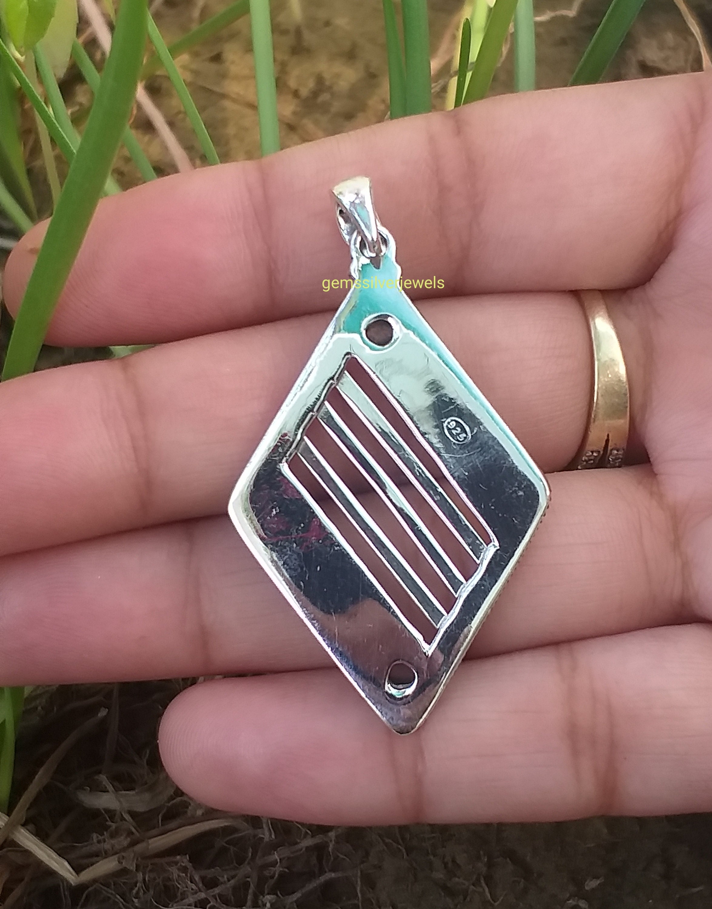 Moonstone Pendant 925 Silver Pendant June Birthstone Duel | Etsy