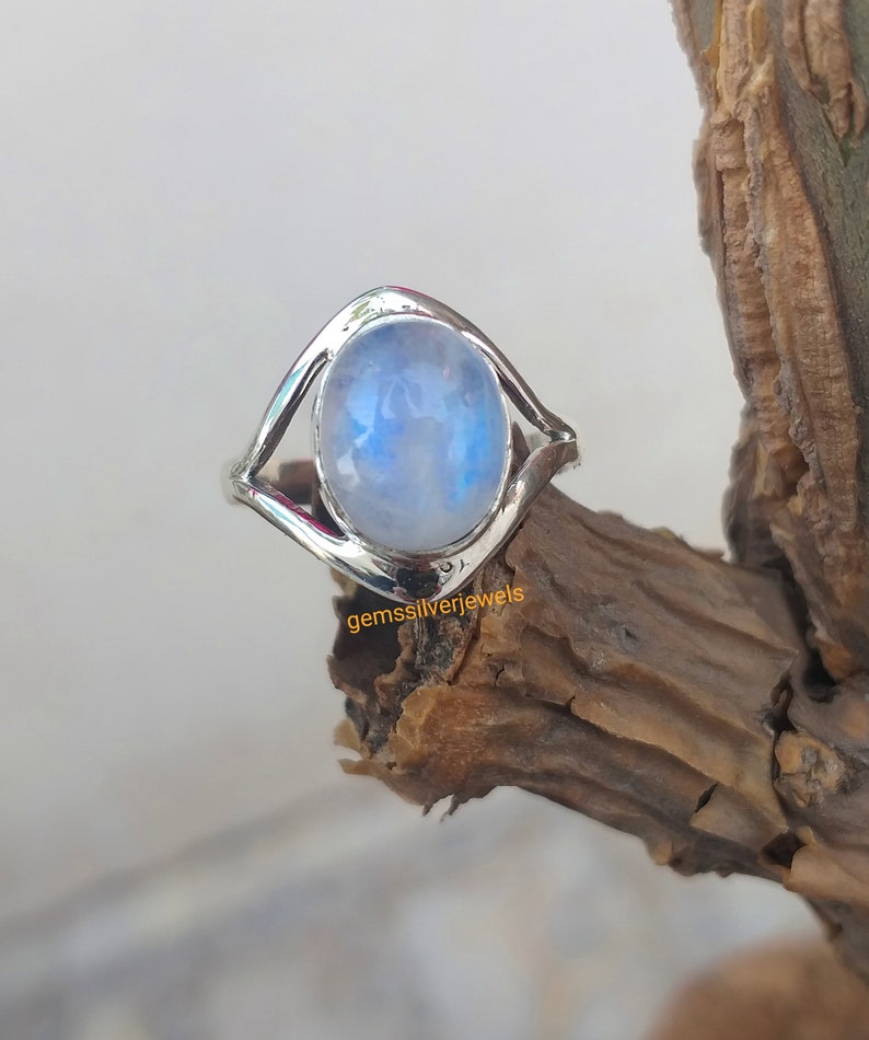 Mondstein Ring 925 Sterling Silber natürlicher Mondstein Ring | Etsy