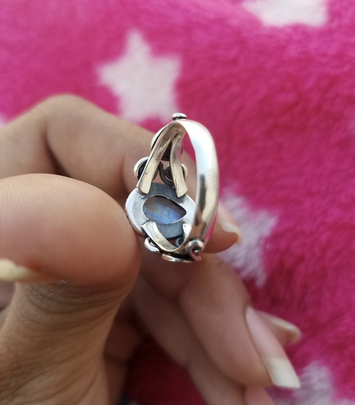 Moonstone Ring Sterling Silver Ring Natural Moonstone Gemstone - Etsy