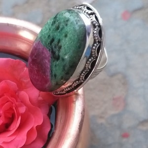 Ruby Zoisite Ring 925 silver ring Engagement Ring Designer | Etsy