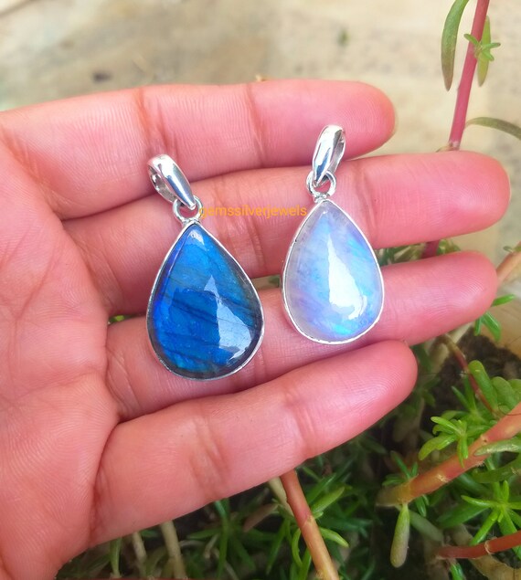 Moonstone & Labradorite Pendants 925 Sterling Silver - Etsy