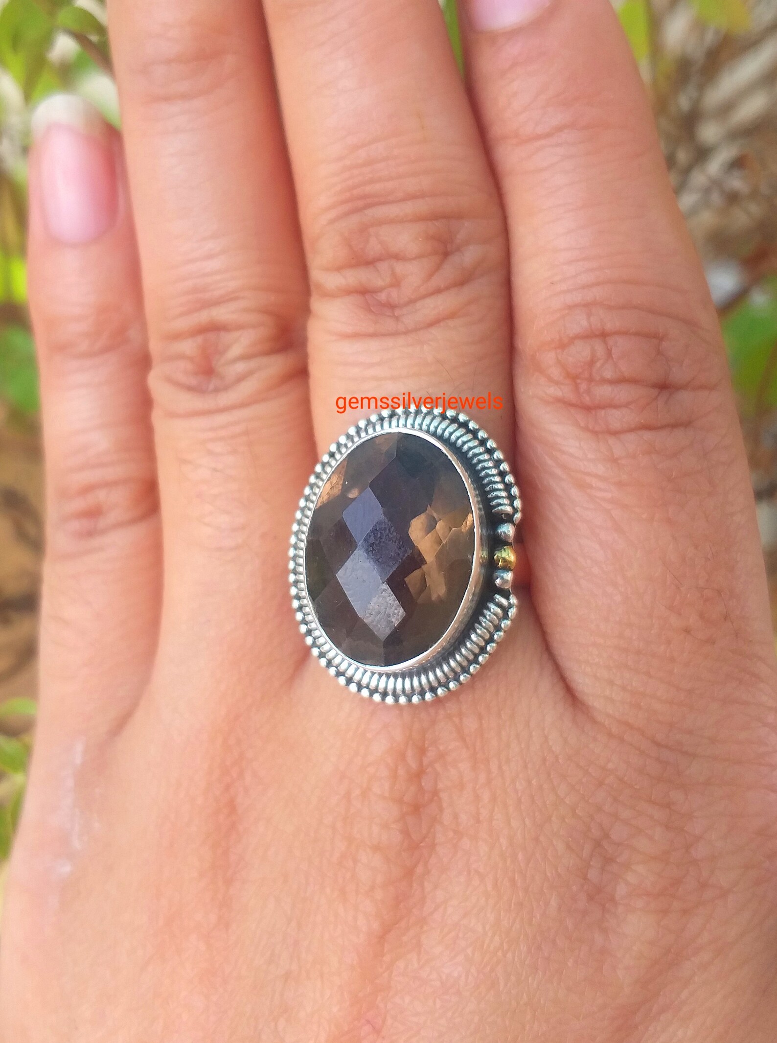Smoky Quartz Ring 925 Silver Ring Natural Quartz jewelry | Etsy