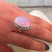 Pink Moonstone Ring, 92.5% Silver Ring, Rainbow Moonstone Ring, Boho Statements Ring, Big Stone ...