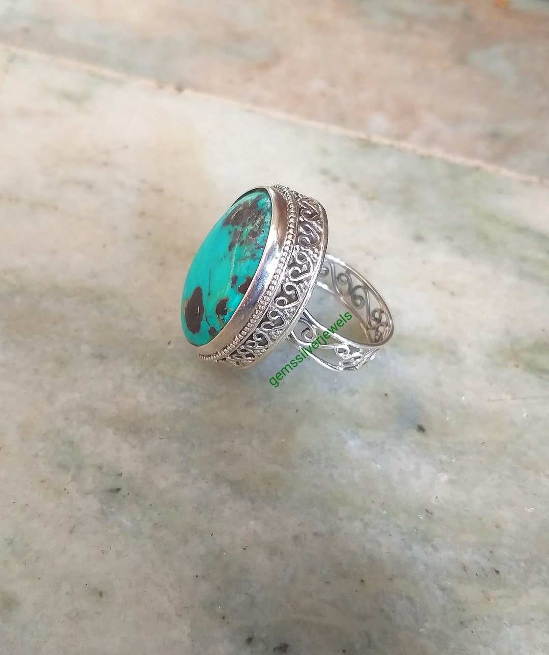 Turquoise Ring, 925 Sterling Silver,blue Gemstone Ring, Handmade ...