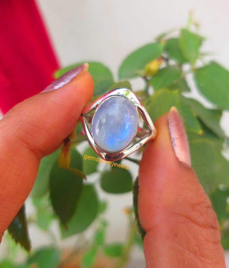 Mondstein Ring 925 Sterling Silber natürlicher Mondstein Ring - Etsy.de