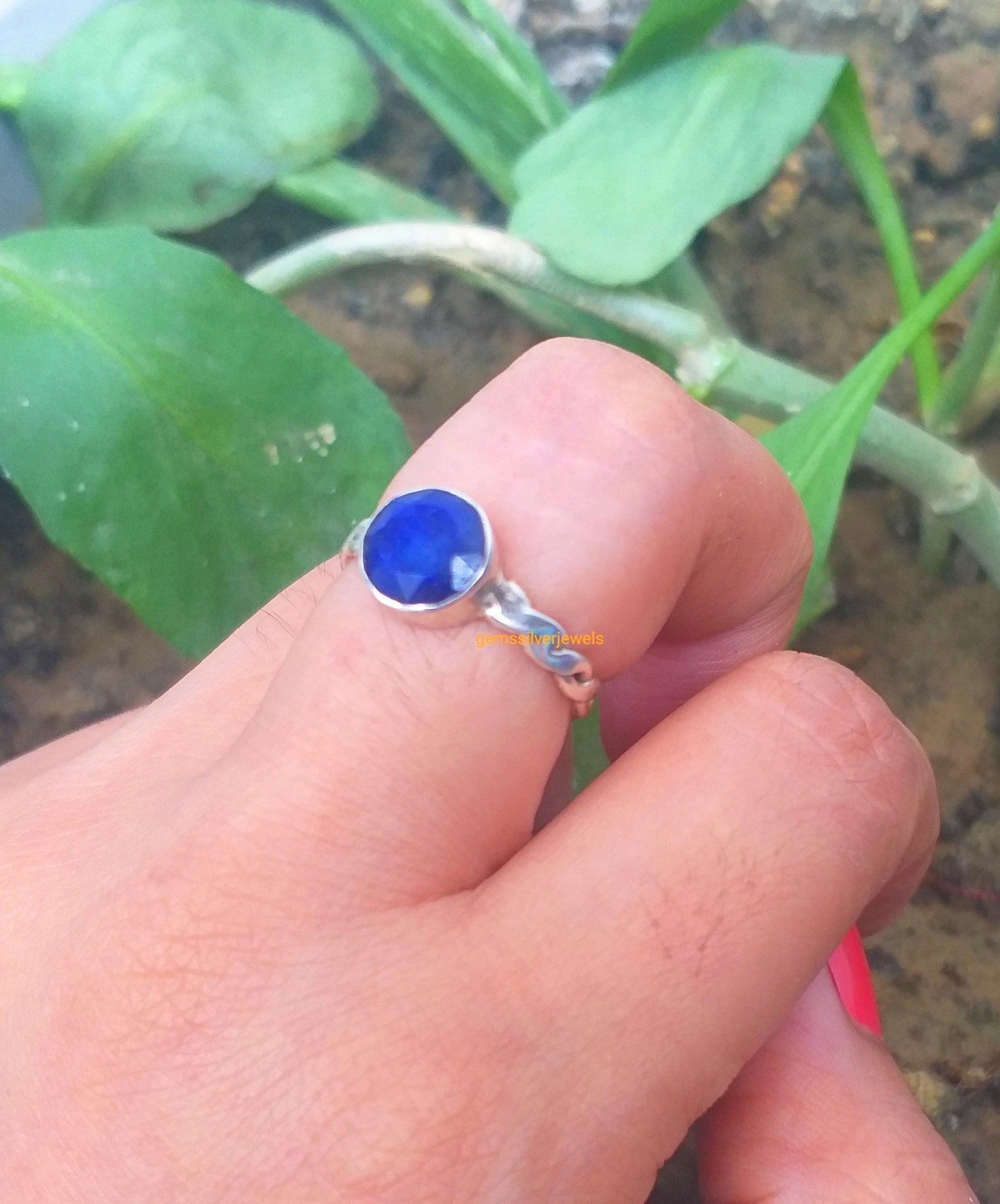Blue Sapphire Ring 925 Sterling Silver Ring September - Etsy India