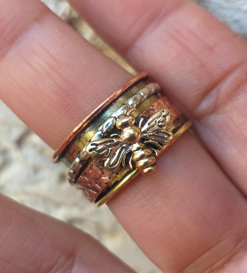 Three Tones Band- Cooper/silver /brass, Spinner/fidget/meditation /anti ...