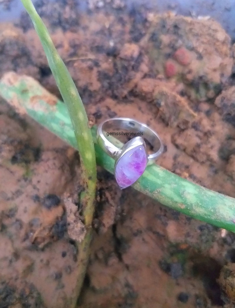 Natural Moonstone Ring 92.5% Silver Ring Pink Moonstone - Etsy