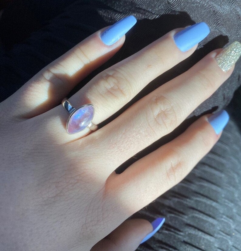 Natural Moonstone Ring 92.5% Silver Ring Pink Moonstone - Etsy