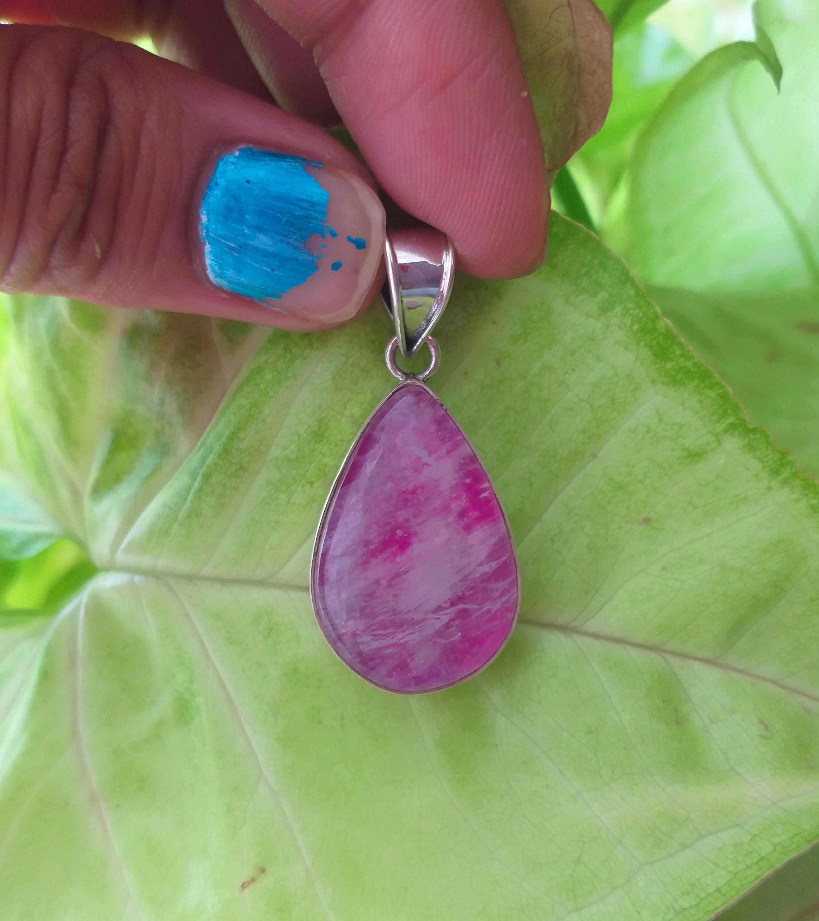 Natural Moonstone Pendant Pink Moonstone Pendant 925 Silver - Etsy