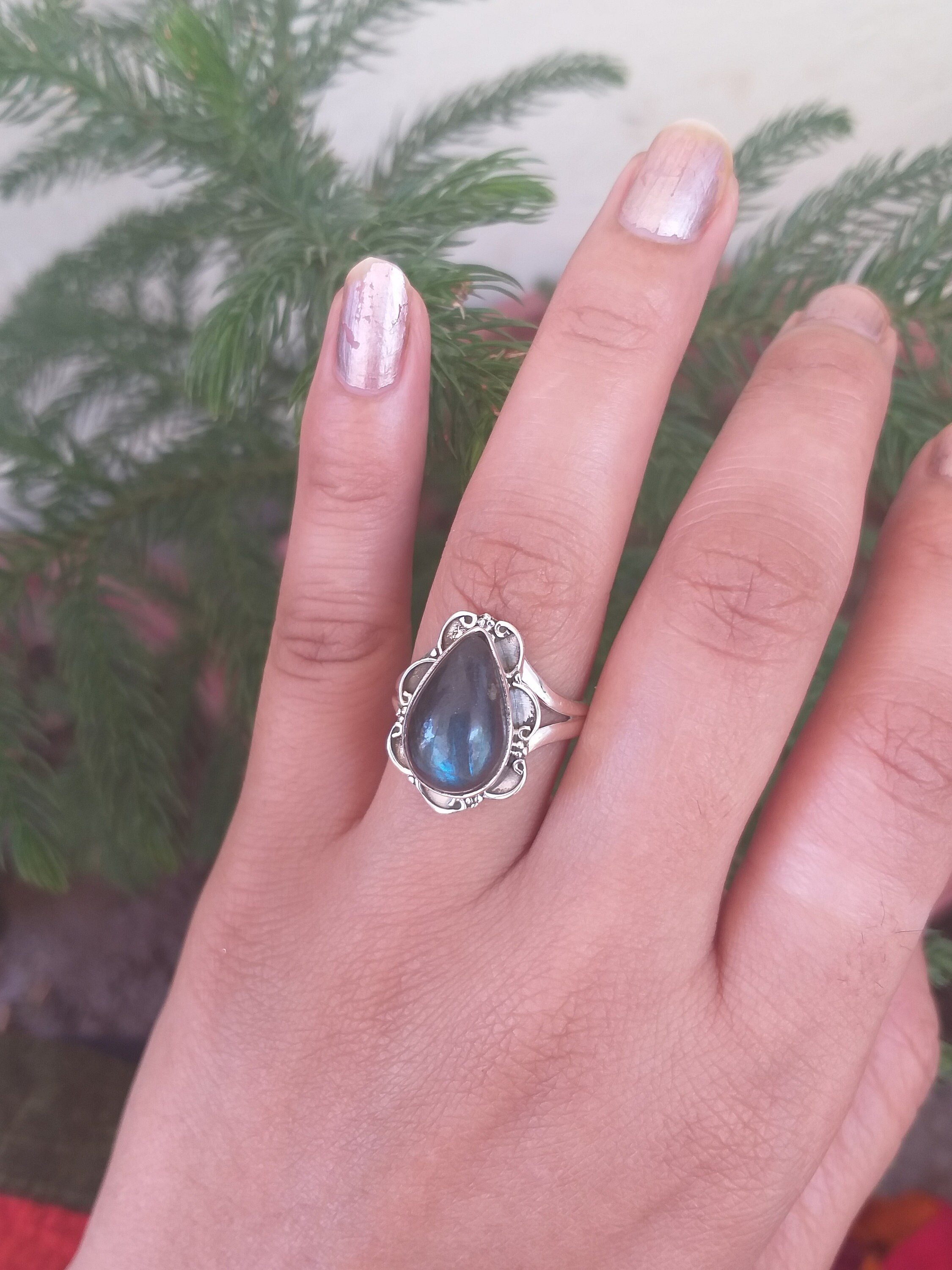 Labradorite Ring Statement Ring Bridal Ringwedding Ring | Etsy India