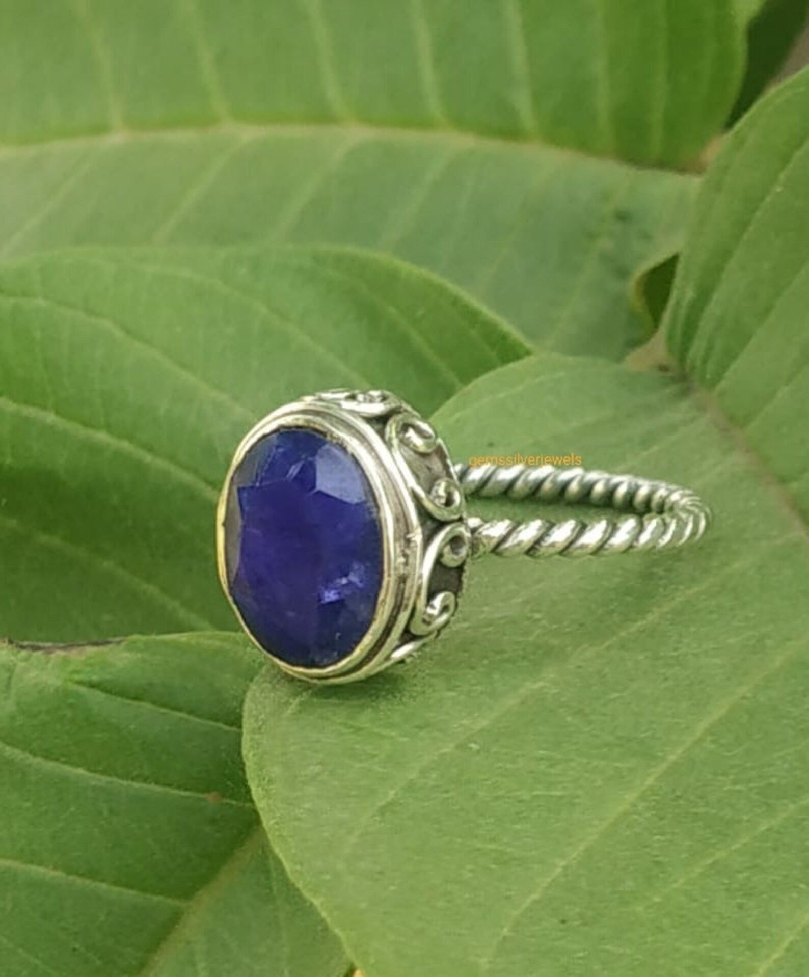 Blue Sapphire Ring 925 Sterling Silver Ring September - Etsy