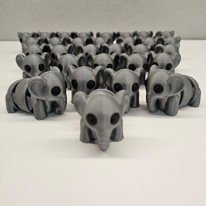 3D Printed Baby Elephant Articulated Flexible Fidget Toy 3D Print Baby ...