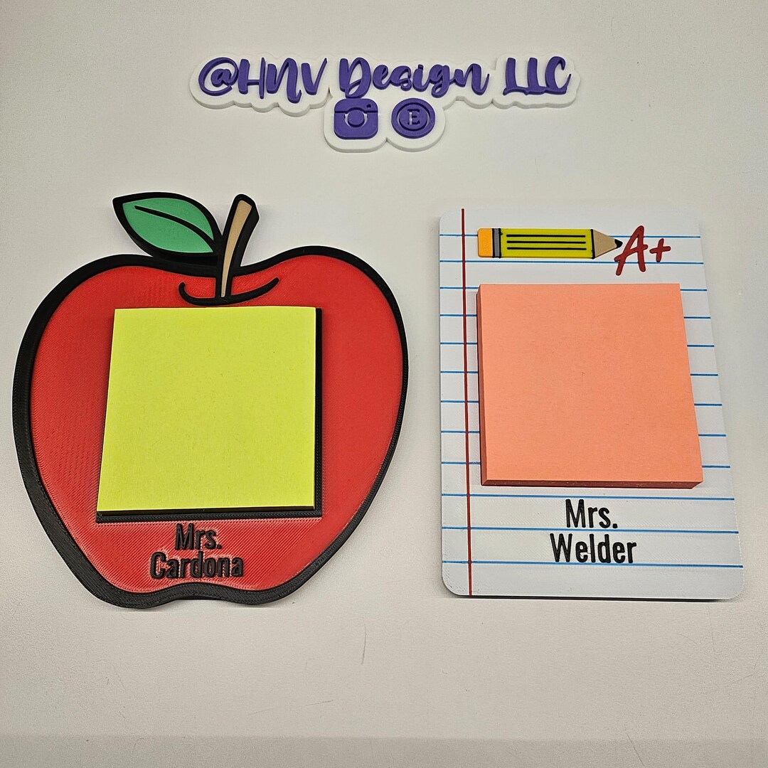 Personalized Teacher Sticky Note Holder – 3D Printed Desk Organizer - Etsy