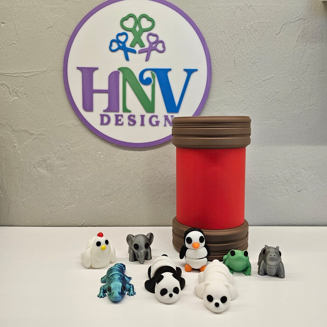 Zou3d Articulated Fidget Animal Collection With Containers Ideal for ...