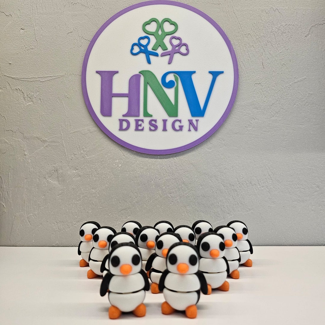 3D Printed Articulated Baby Penguin: Flexible Fidget Toy - Etsy