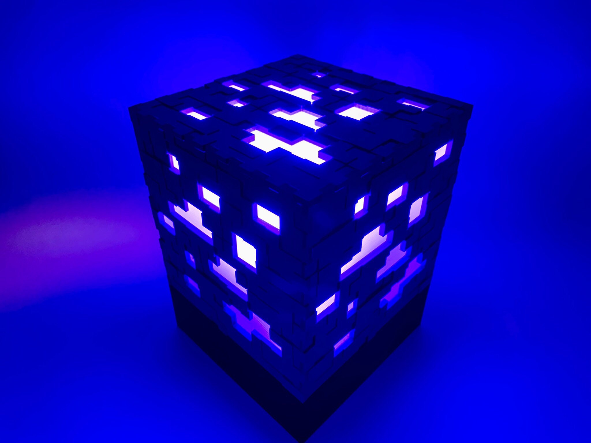 Large Minecraft Ore Lamp VERY Bright RGB LED Desk Table Lamp - Etsy
