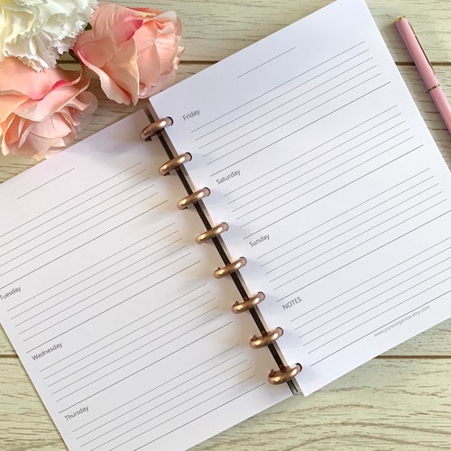 A5 UNDATED Weekly Discbound Planner Inserts 1WO2P - Etsy
