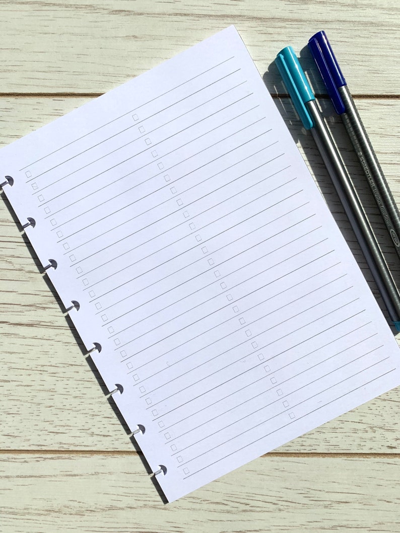 A5 List Inserts for A5 Discbound Planners - Etsy UK