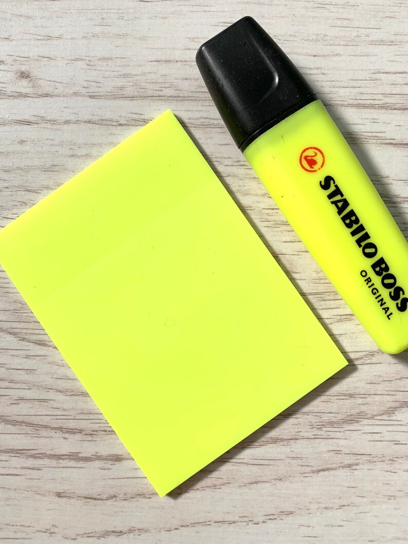 Neon Yellow Transparent Sticky Notes Yellow Revision Sticky - Etsy UK