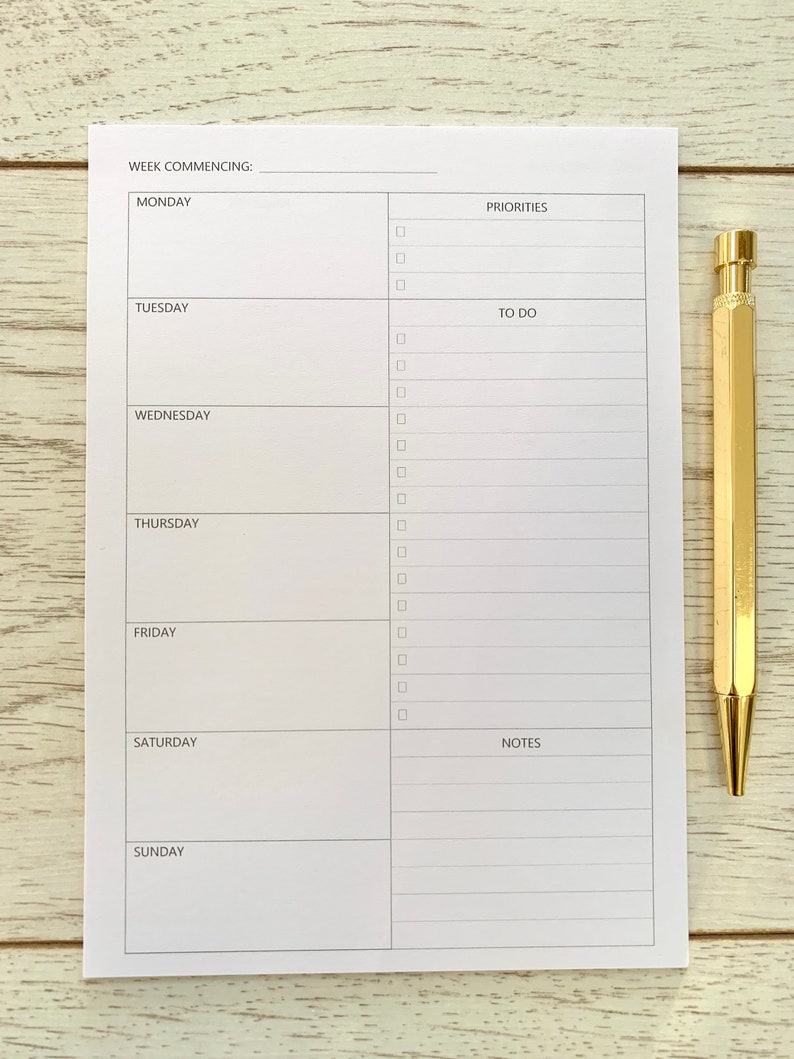 Unpunched Undated Weekly A5 Planner Inserts With a Weekly to - Etsy UK