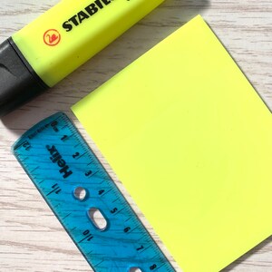 Neon Yellow Transparent Sticky Notes | Yellow Revision Sticky Notes - Etsy
