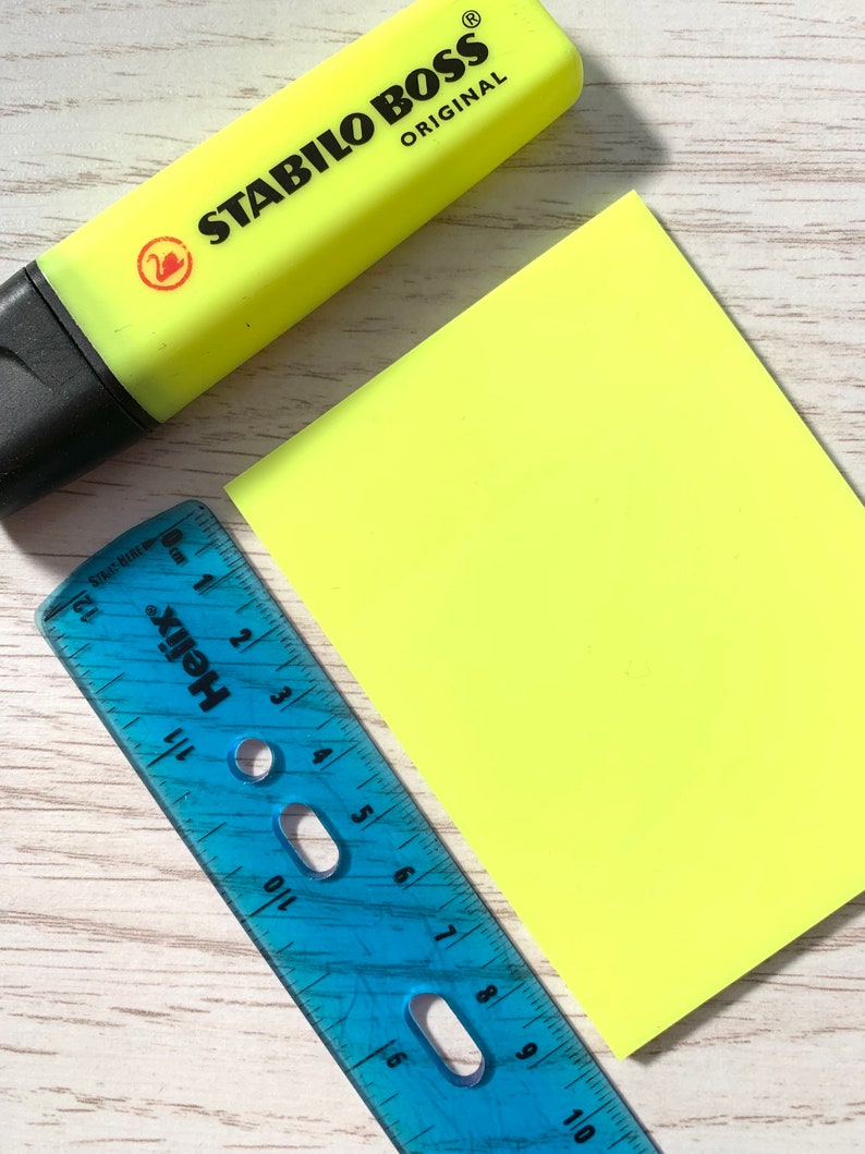 Neon Yellow Transparent Sticky Notes Yellow Revision Sticky - Etsy UK