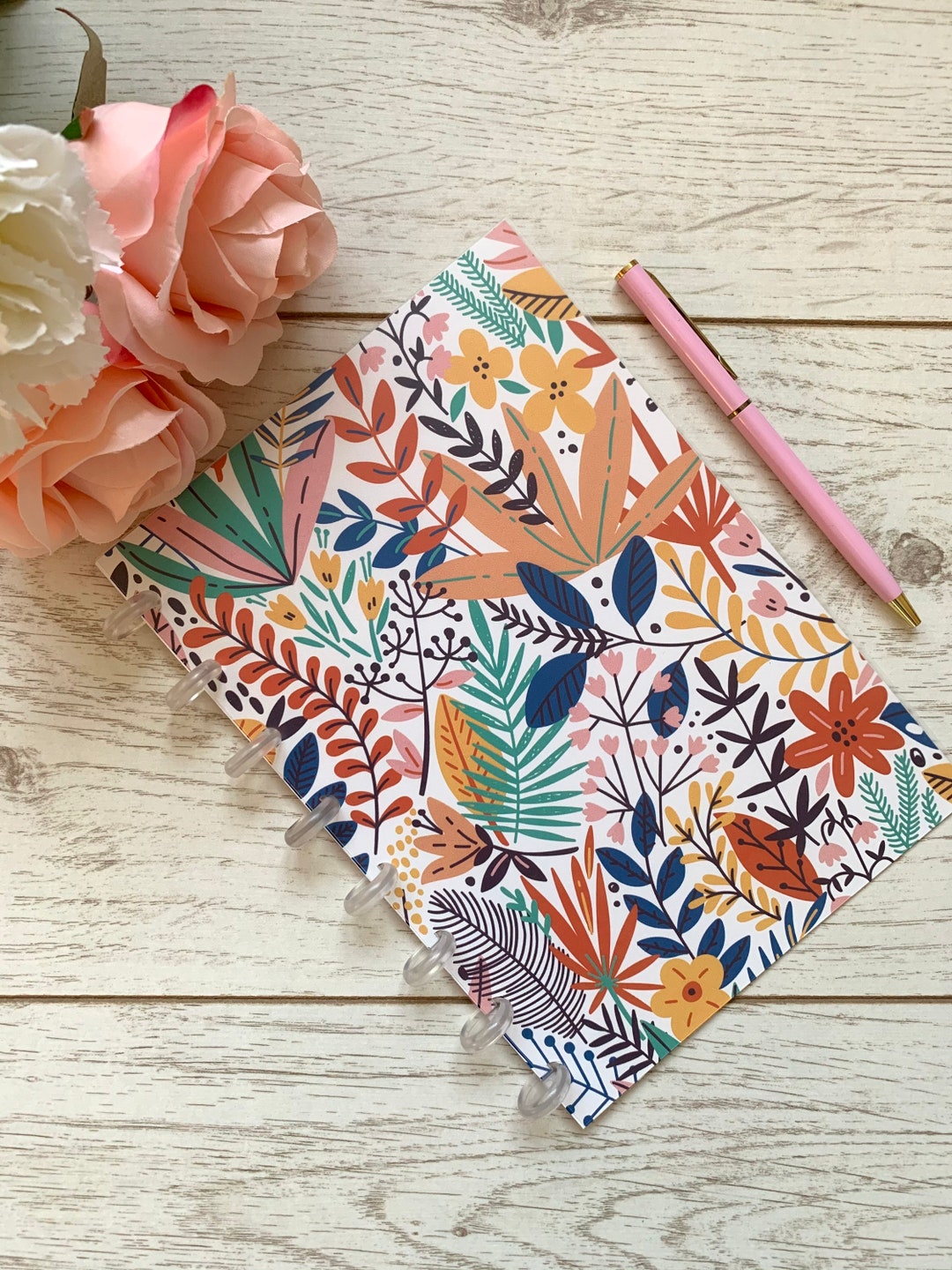 Botanical A5 Discbound Notebook | A5 Refillable Discbound Journal - Etsy UK