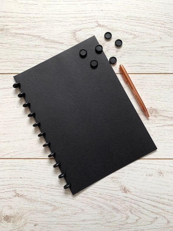 Black A4 Discbound Notebook 120gsm A4 Black Refillable | Etsy UK