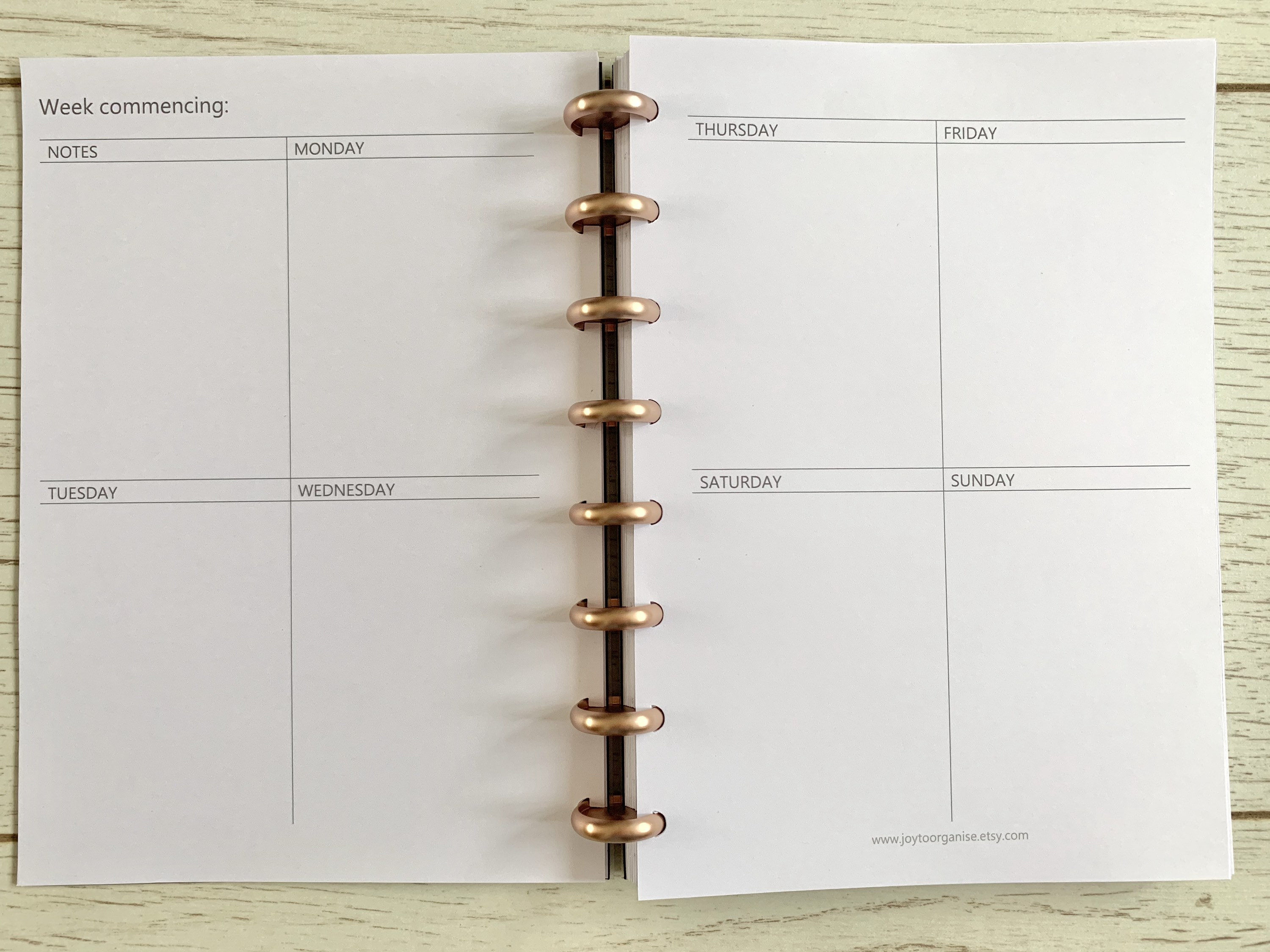 A5 UNDATED Weekly Discbound Planner Inserts 1WO2P - Etsy