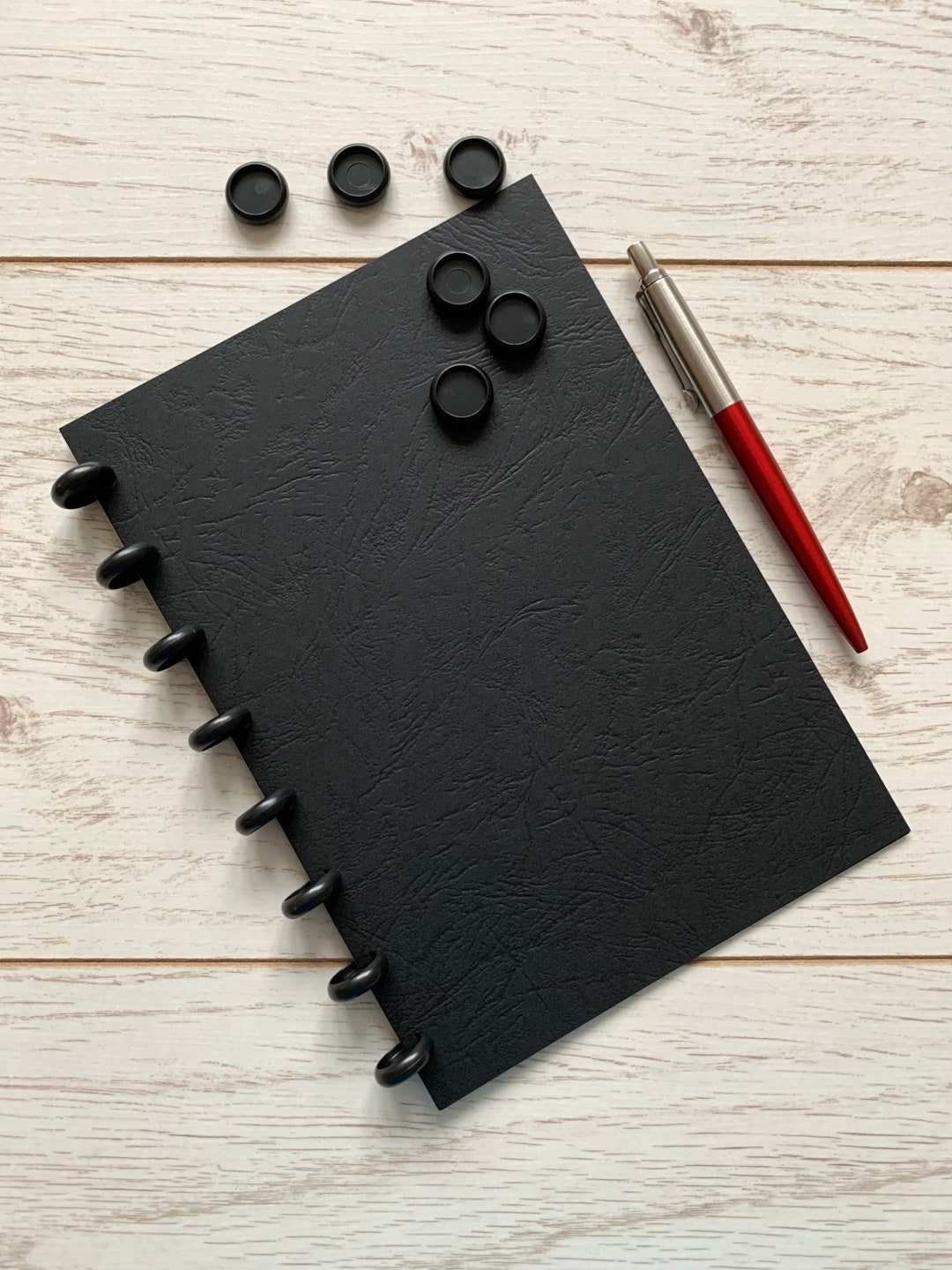 Black Refillable A5 Discbound Notebook With 120gsm Paper - Etsy