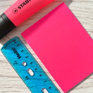 Neon Pink Transparent Sticky Notes | Pink Revision Sticky Notes - Etsy