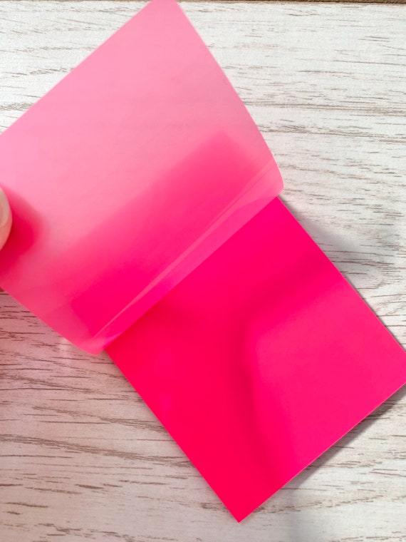 Neon Pink Transparent Sticky Notes Pink Revision Sticky - Etsy