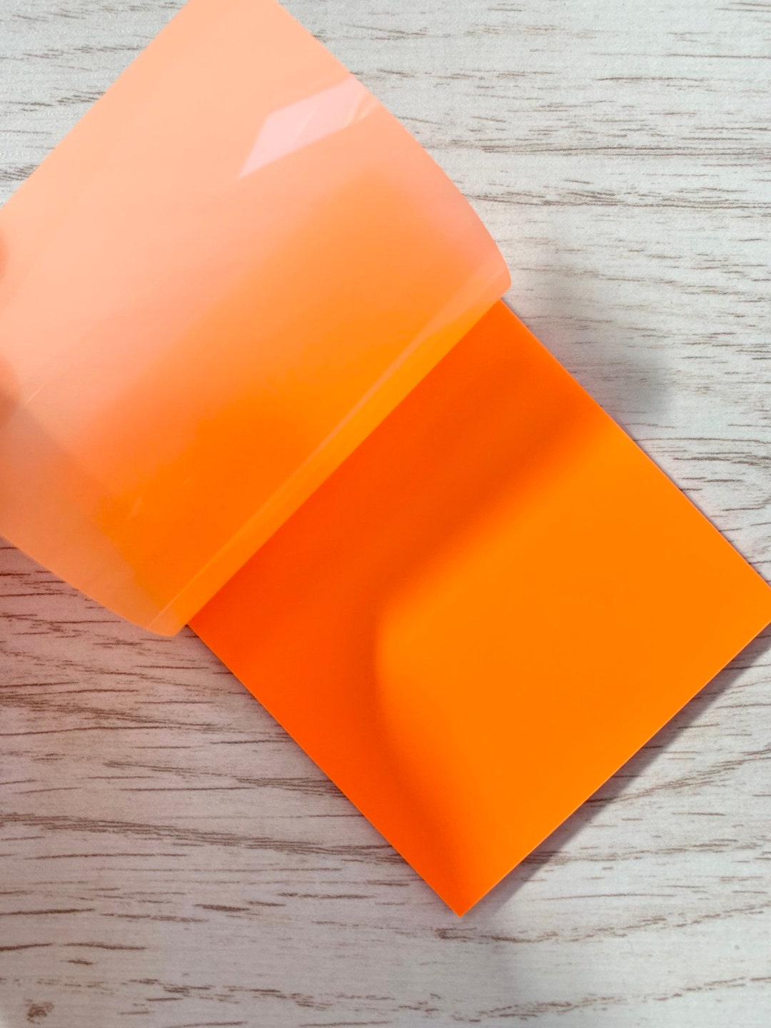 Neon Orange Rectangular Transparent Sticky Notes | Bright Orange ...