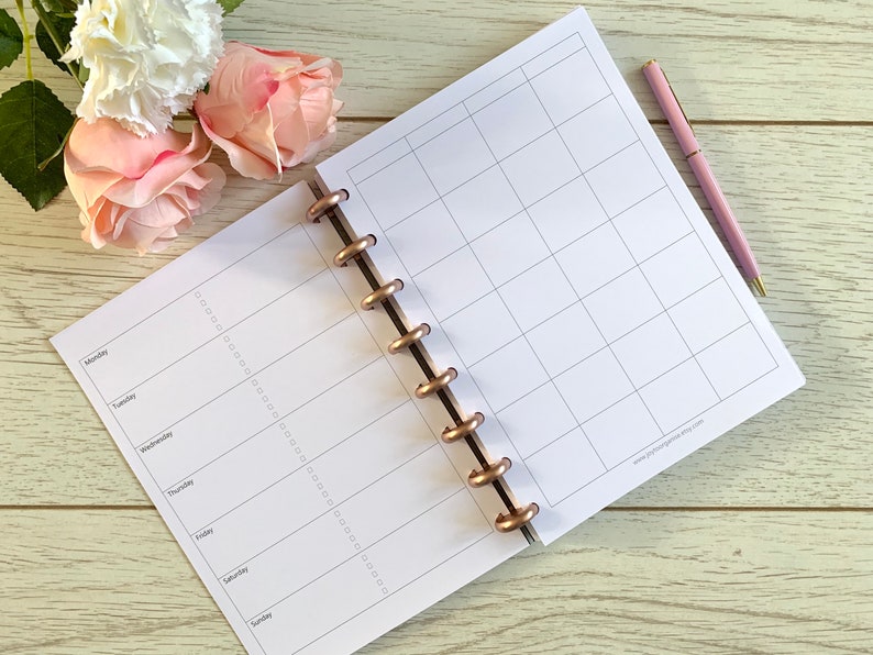 UNDATED Weekly A5 Discbound Planner Inserts | A5 Discbound Weekly ...