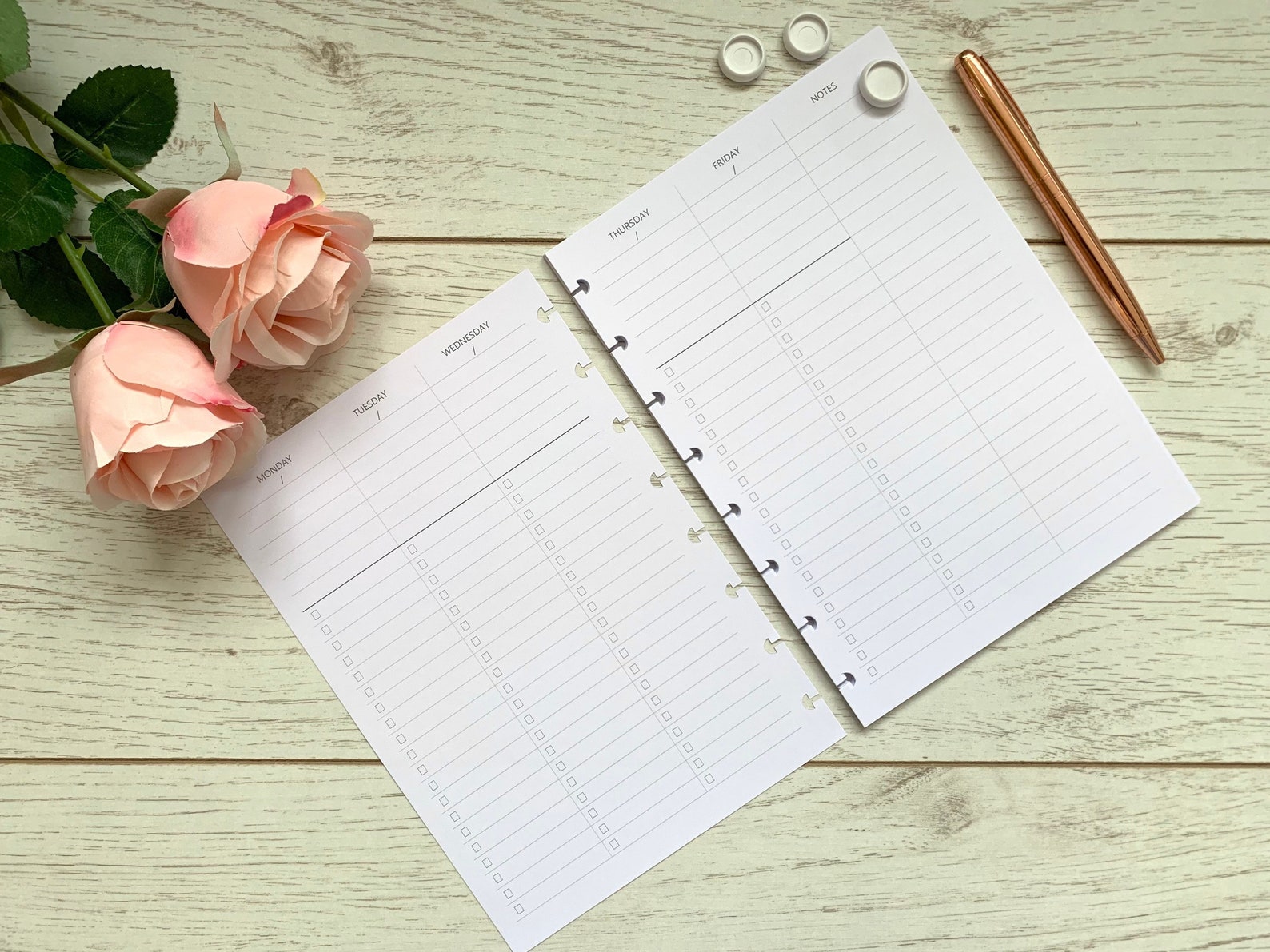 Undated Weekly A5 Discbound Planner Inserts | Discbound Vertical A5 ...